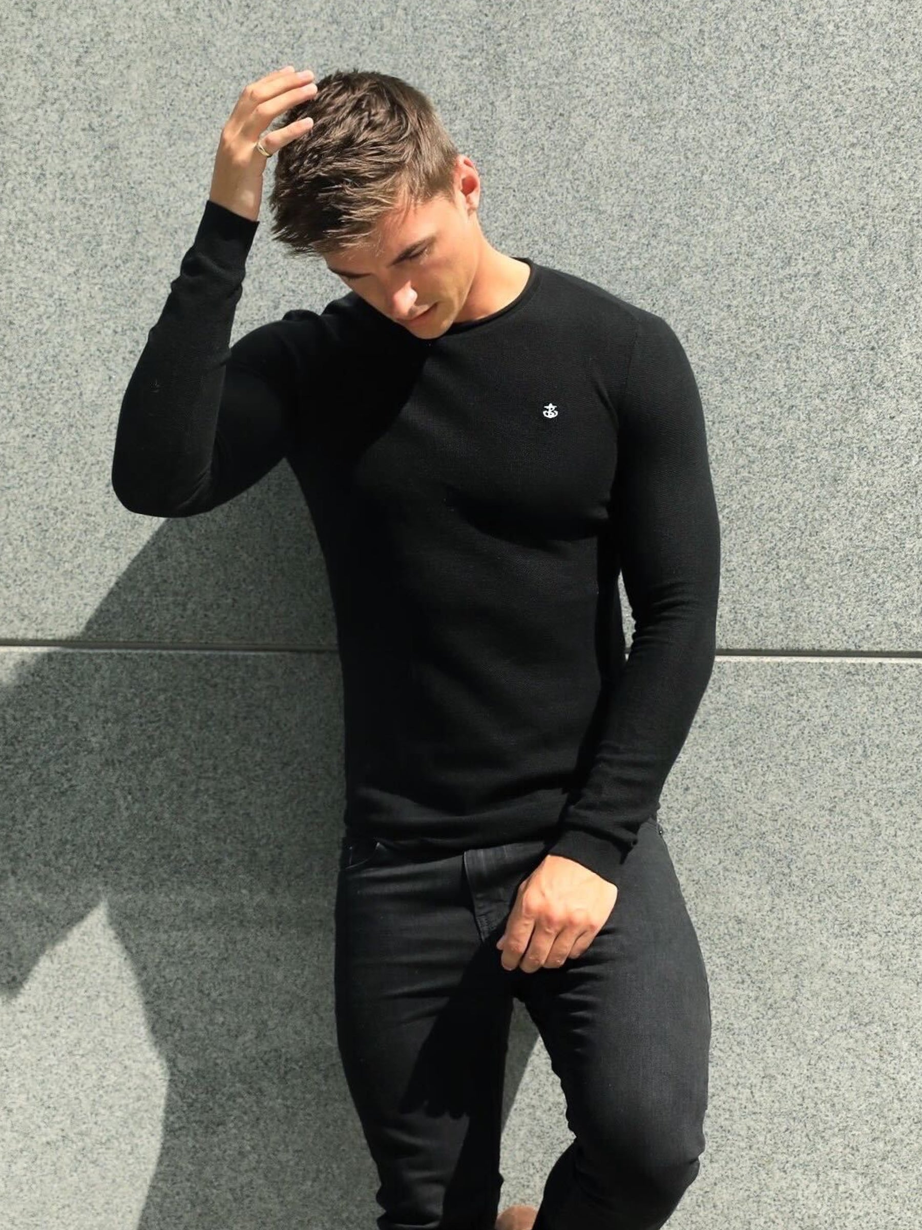 Buy Blakely Black Mason Knit Sweater | Free delivery on orders over ...