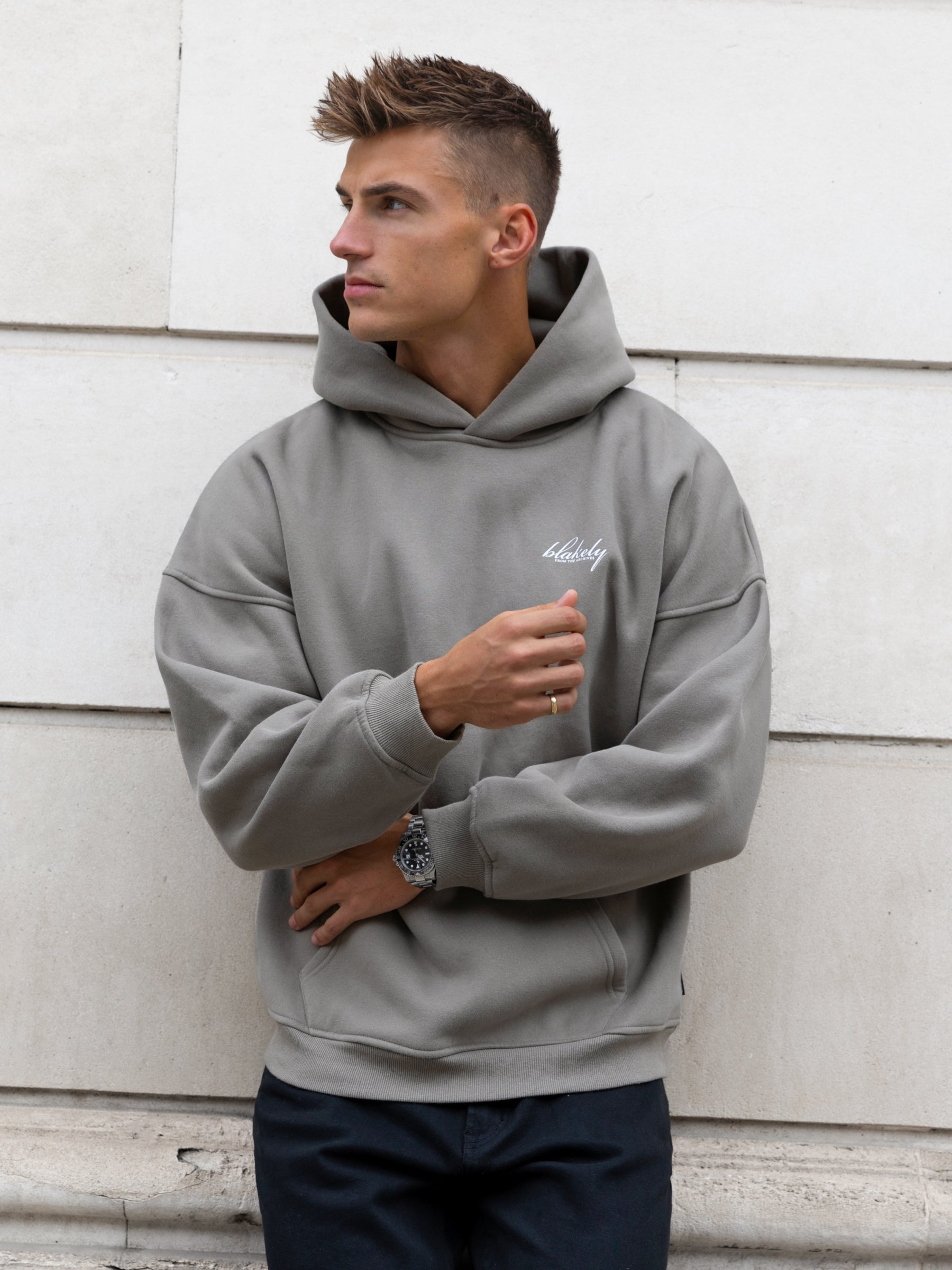 Buy Blakely Mens Safari Green Austin Relaxed Hoodie | Free delivery on ...