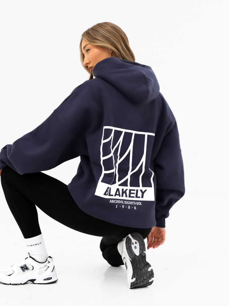 Buy Blakely Womens True Navy Jodi Oversized Hoodie | Free delivery on ...