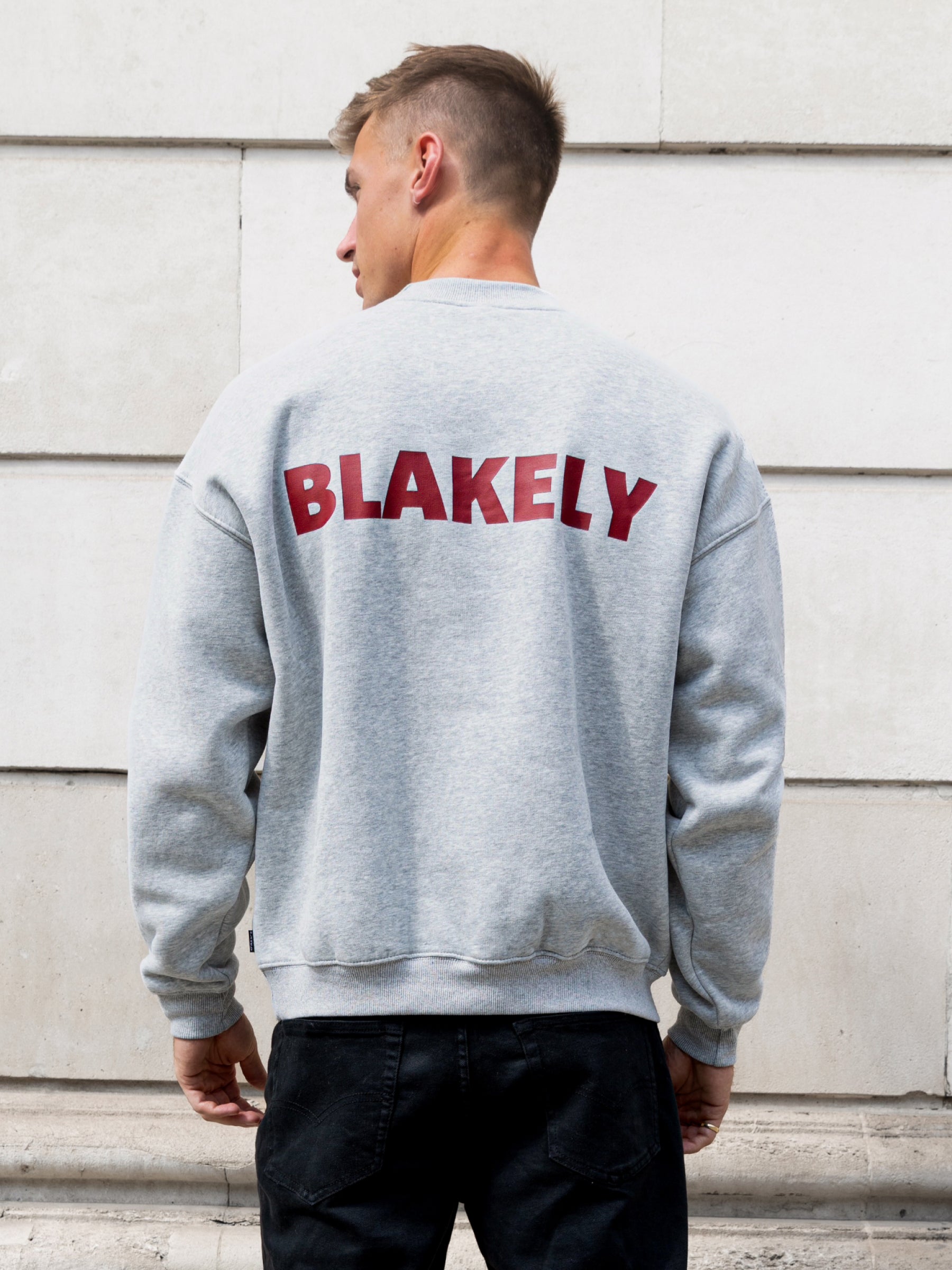 Buy Blakely Mens Marl Grey Declan Relaxed Sweatshirt| Free delivery on ...