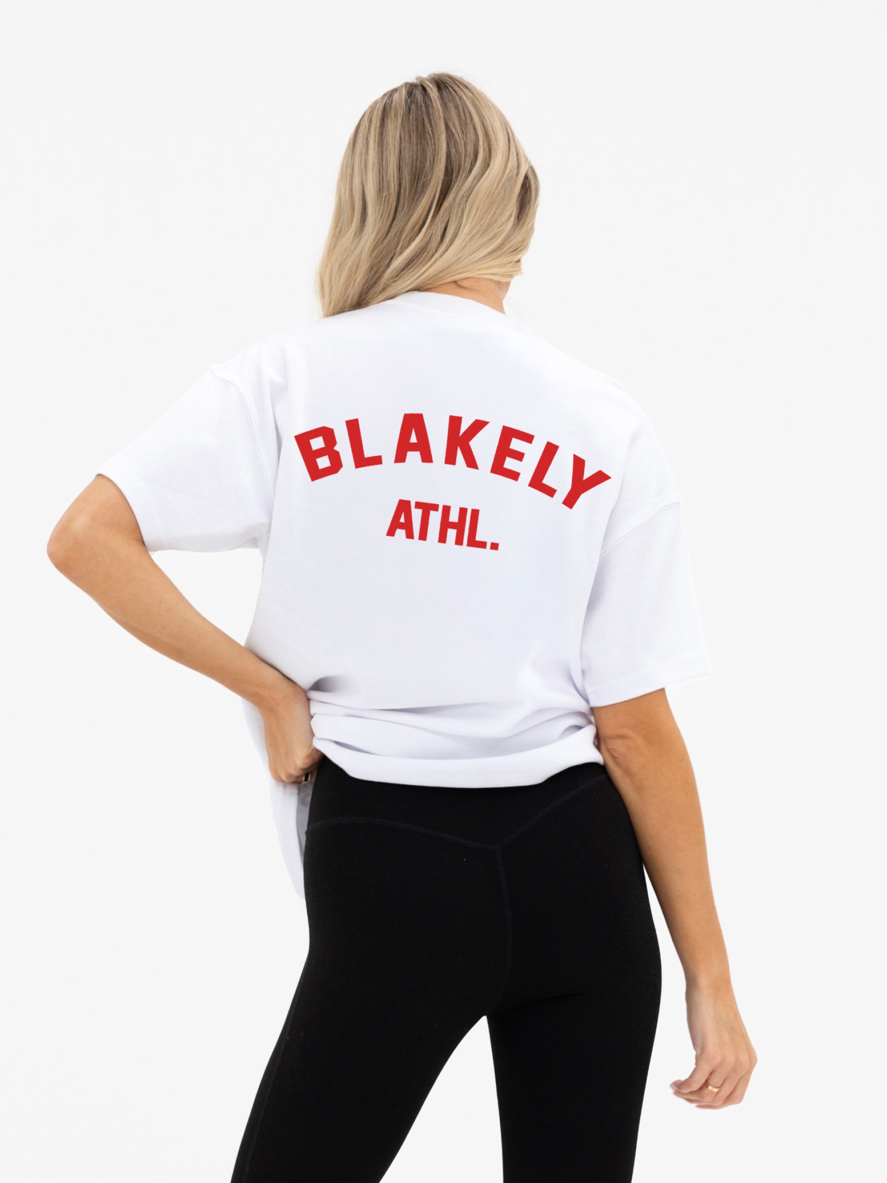 Buy Blakely Womens Flat White & Cherry Red Immani Oversized T-Shirt ...