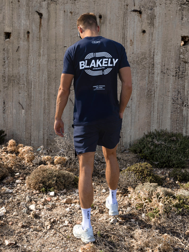 Buy Blakely Mens True Navy Track Active T-Shirt | Free delivery on ...