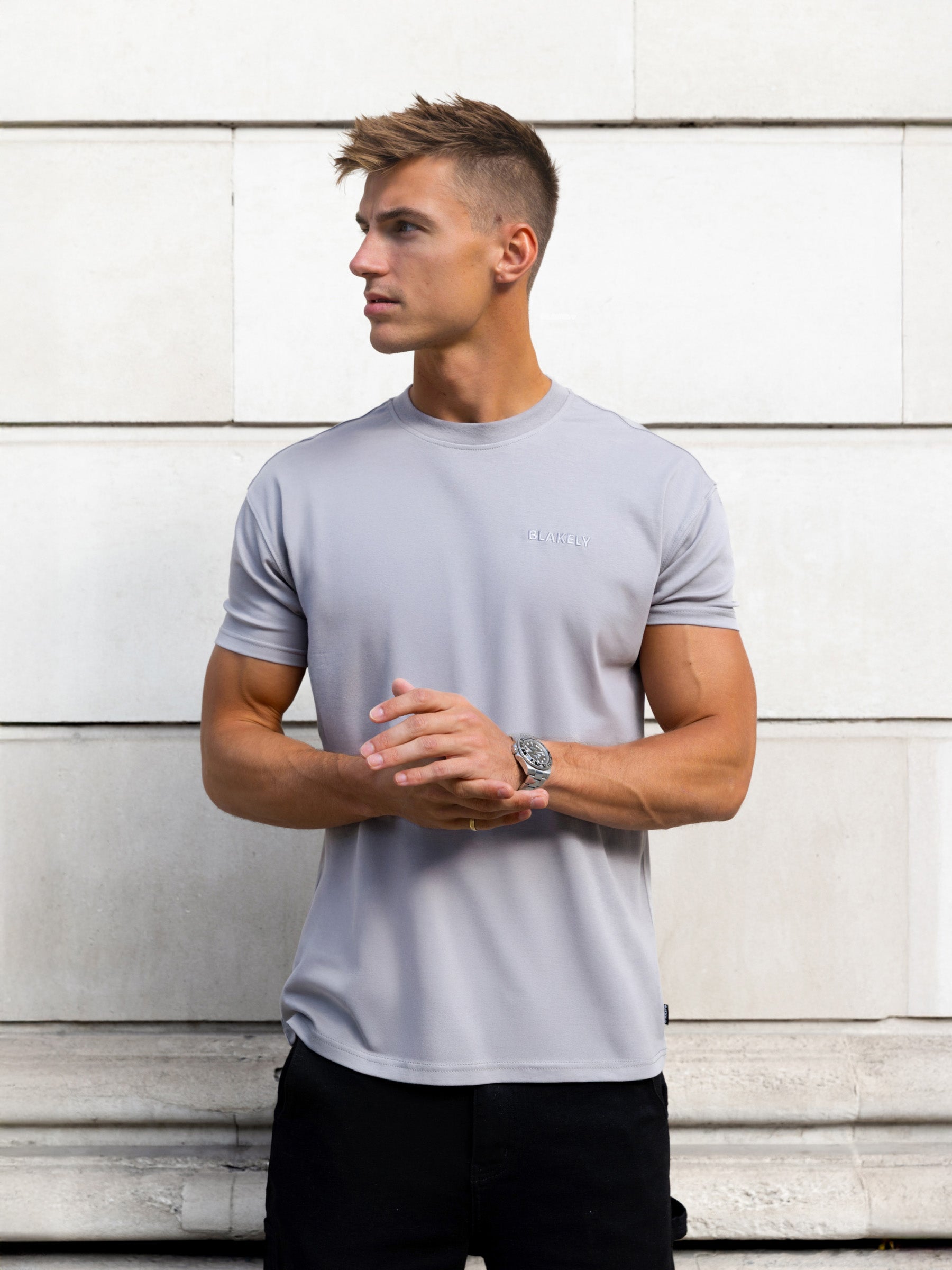 Buy Blakely Mens Mid Grey Rhys Relaxed T-Shirt | Free delivery on ...