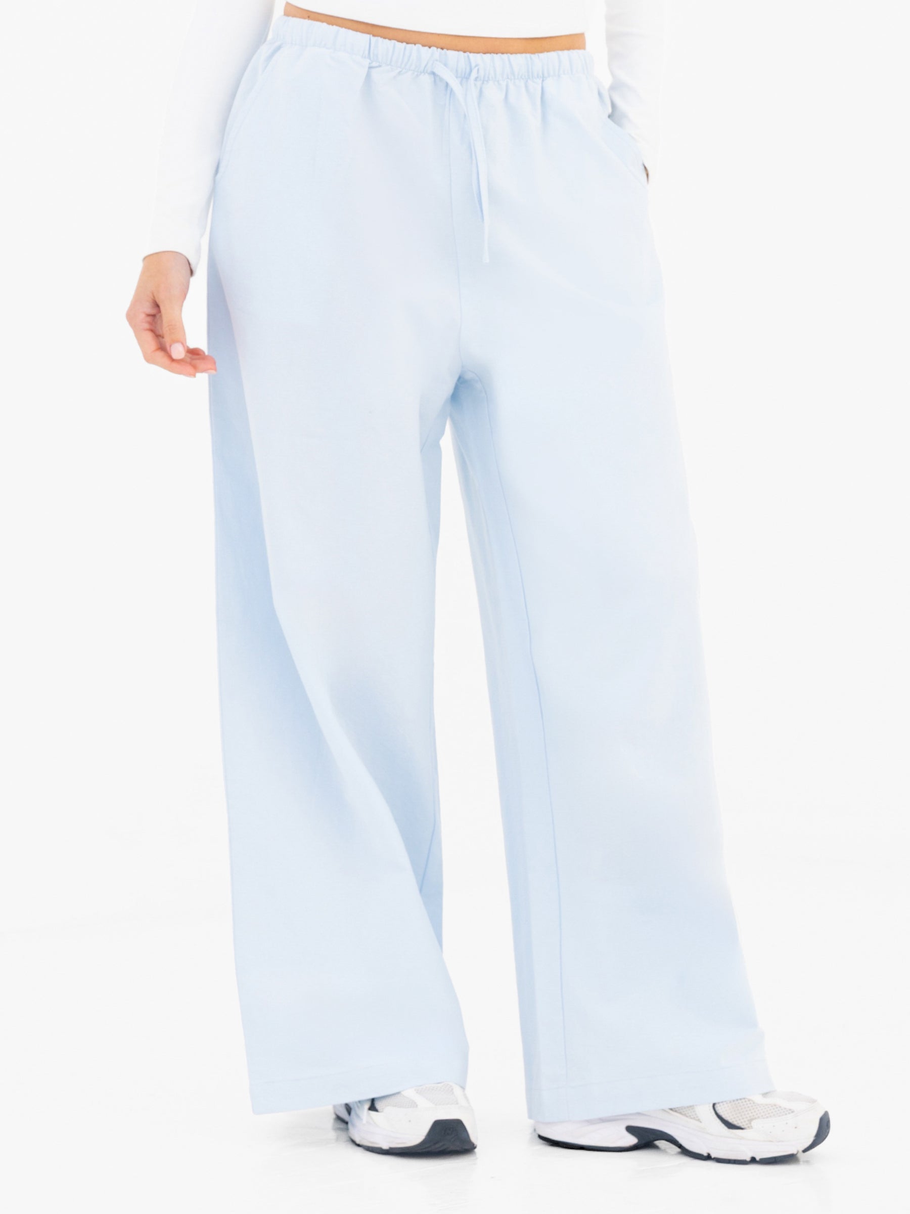 Buy Blakely Womens Soft Blue Maya Wide Leg Trousers | Free delivery on ...