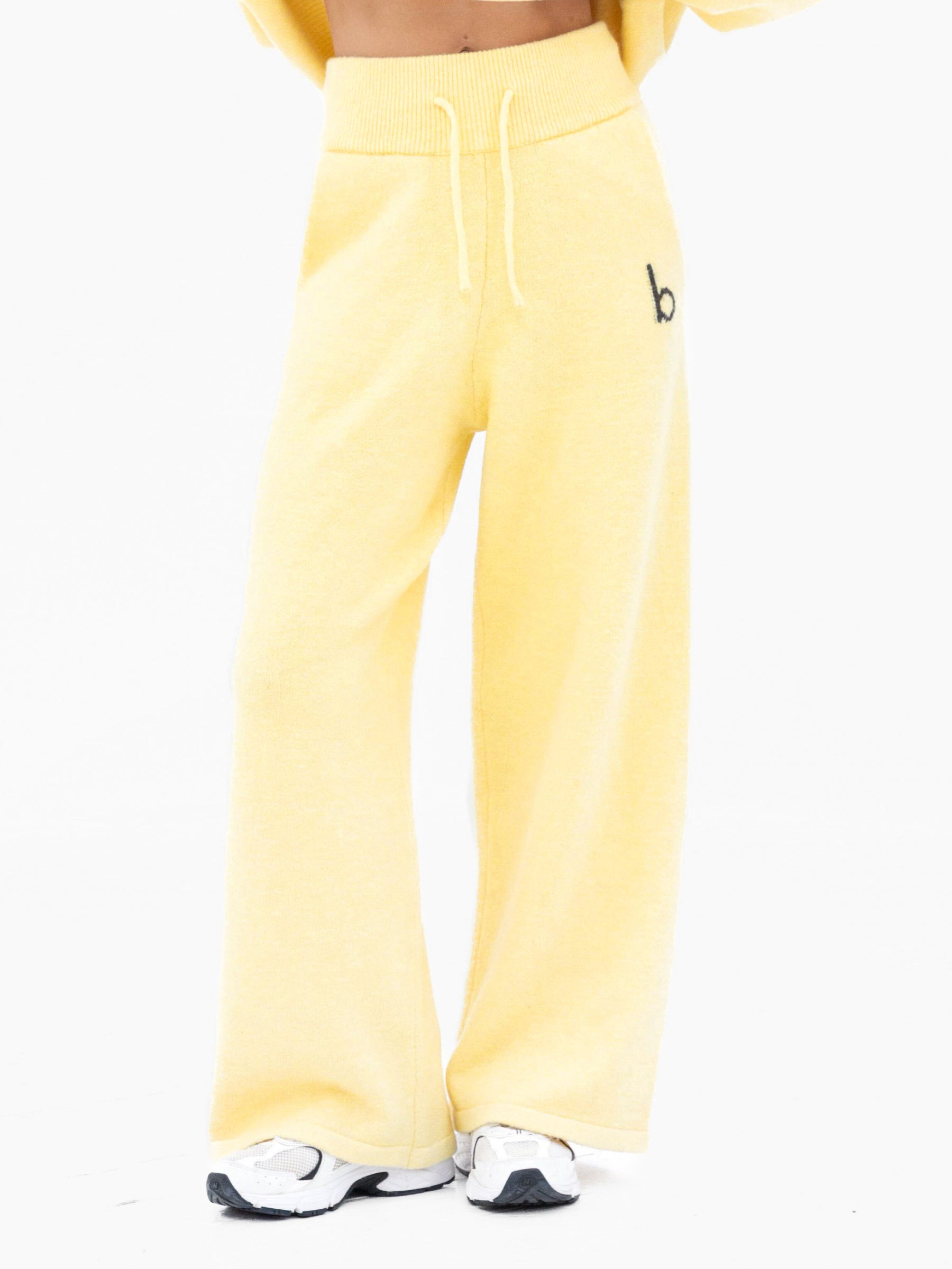 Buy Blakely Womens Butter Yellow Mabel Knitted Wide Leg Sweatpants ...