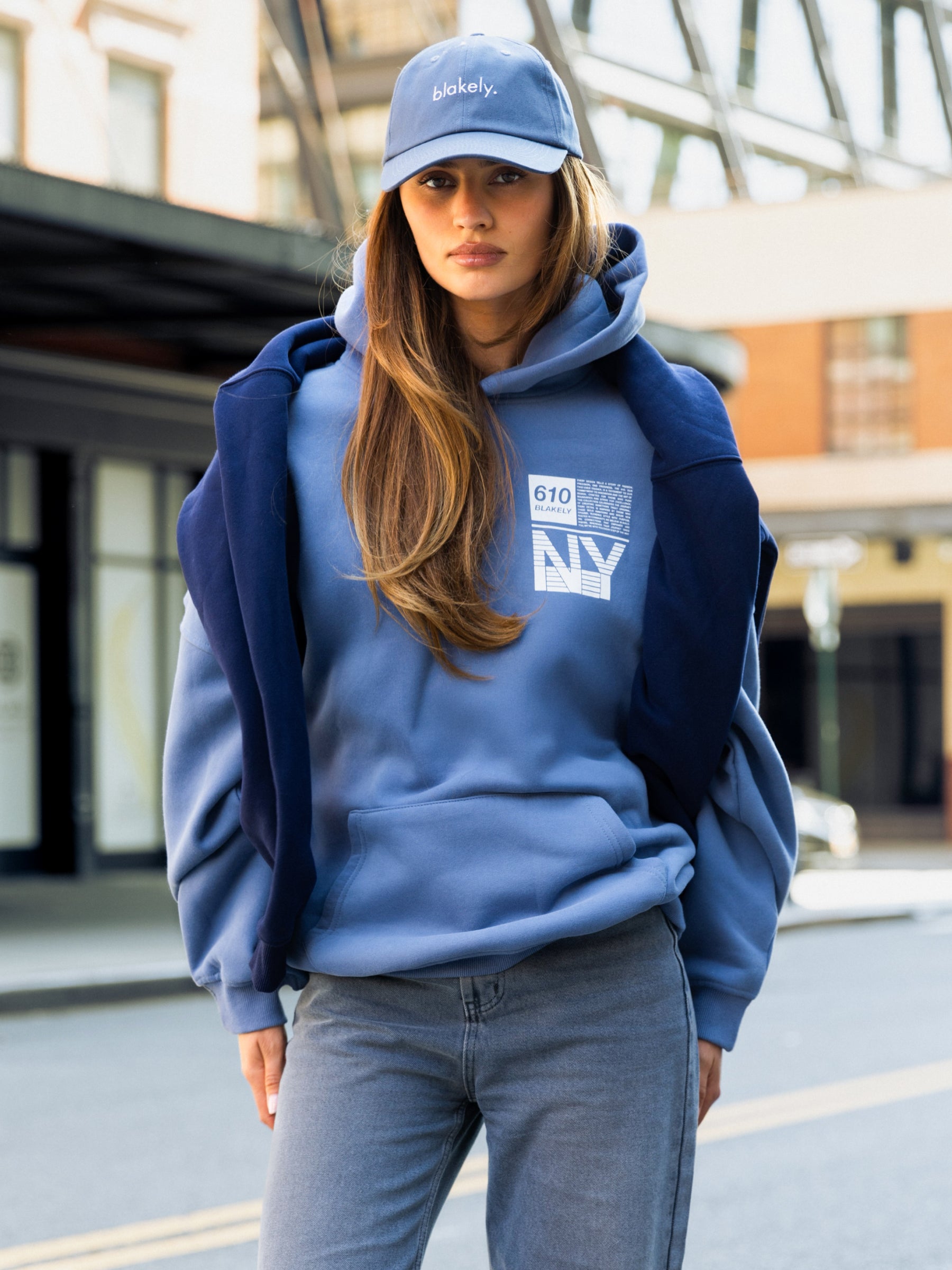 Buy Blakely Mid Blue Brooklyn 610 Oversized Hoodie | Free delivery on ...