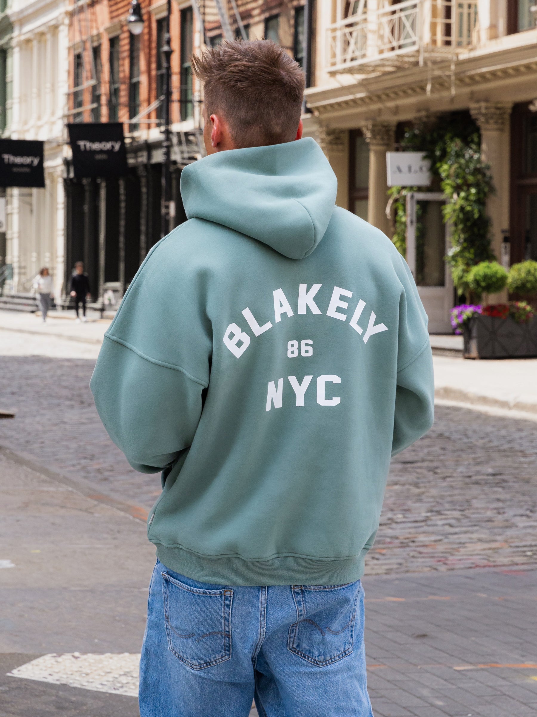 Buy Blakely Sage Green NYC Relaxed Hoodie | Free delivery on orders ...